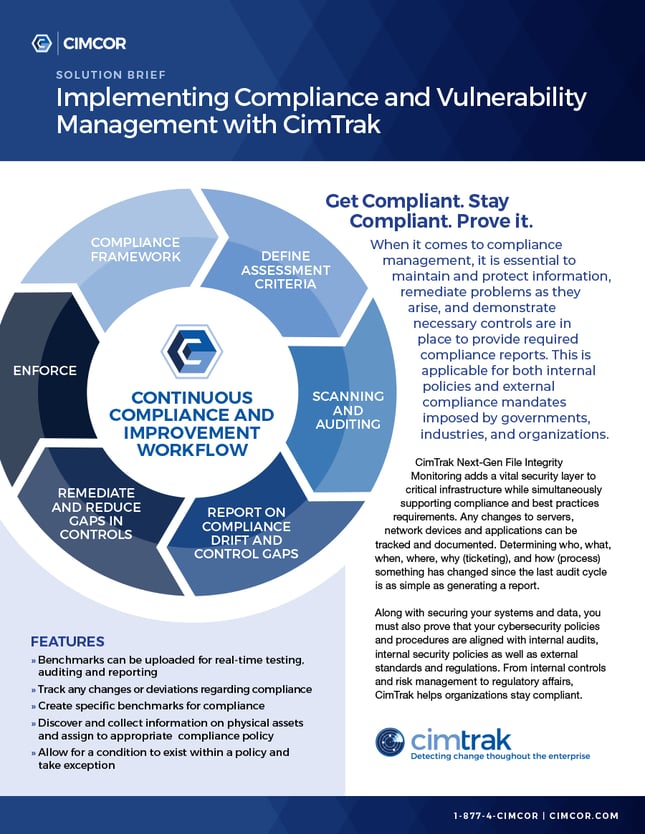 CimTrak Solution Brief Compliance Module