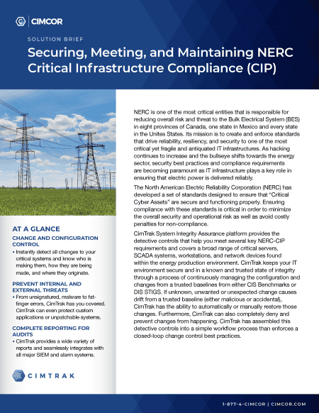 CimTrak Solution Brief NERC-CIP